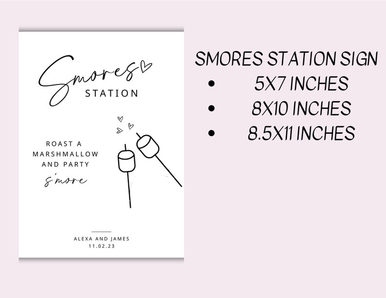 Smores Station Sign Template Roast A Marshmallow and Party S'more Sign ...