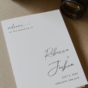 Wedding Program Timeline Template Foldable, Modern Wedding Program ...