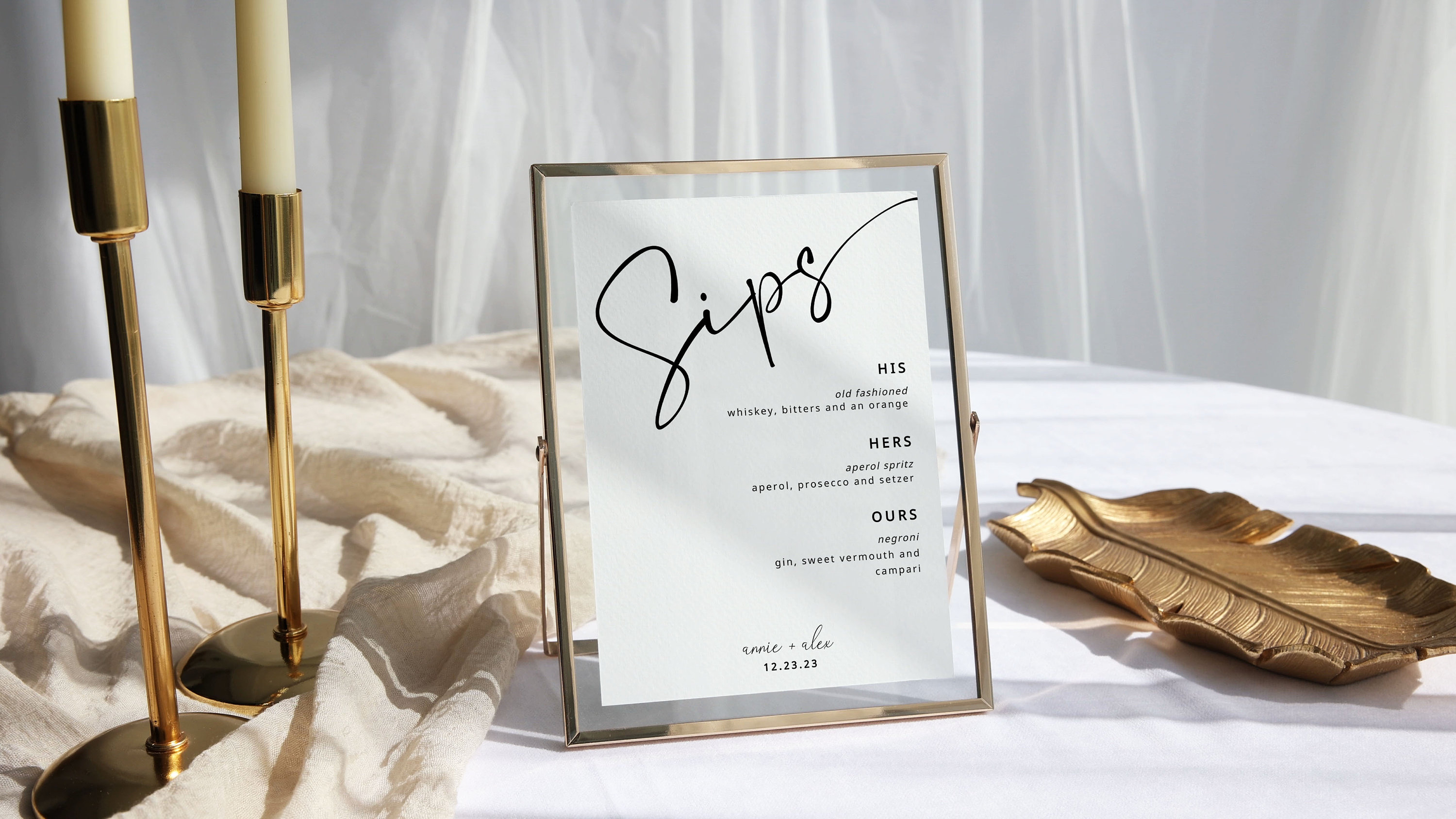 Minimalist Bar Menu Template, Wedding Drink Menu Sign Printable, Boho ...