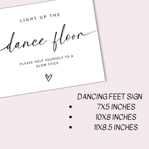 Light up the Dance Floor Sign | Wedding Glow Stick Sign Template ...