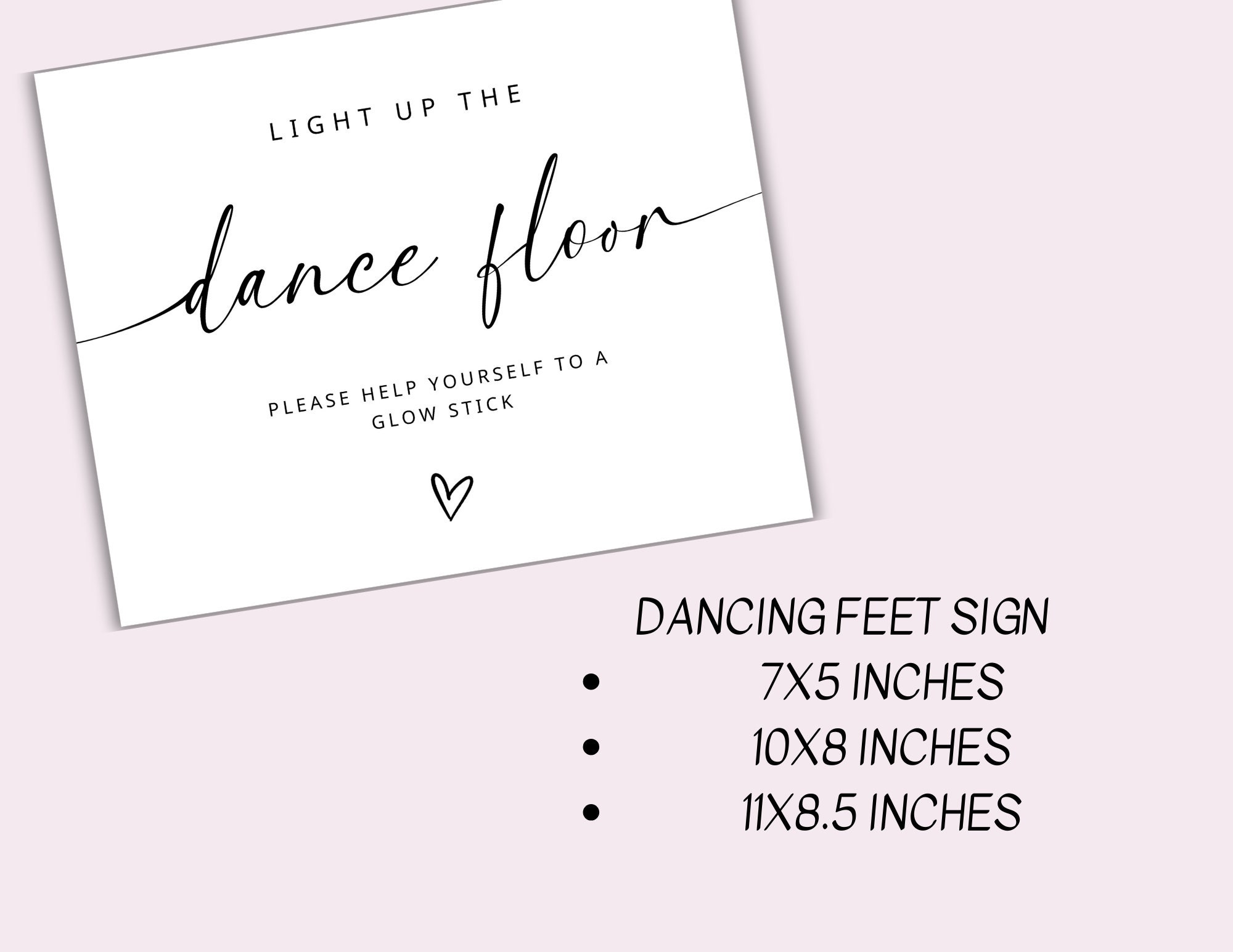 Light up the Dance Floor Sign Wedding Glow Stick Sign - Etsy