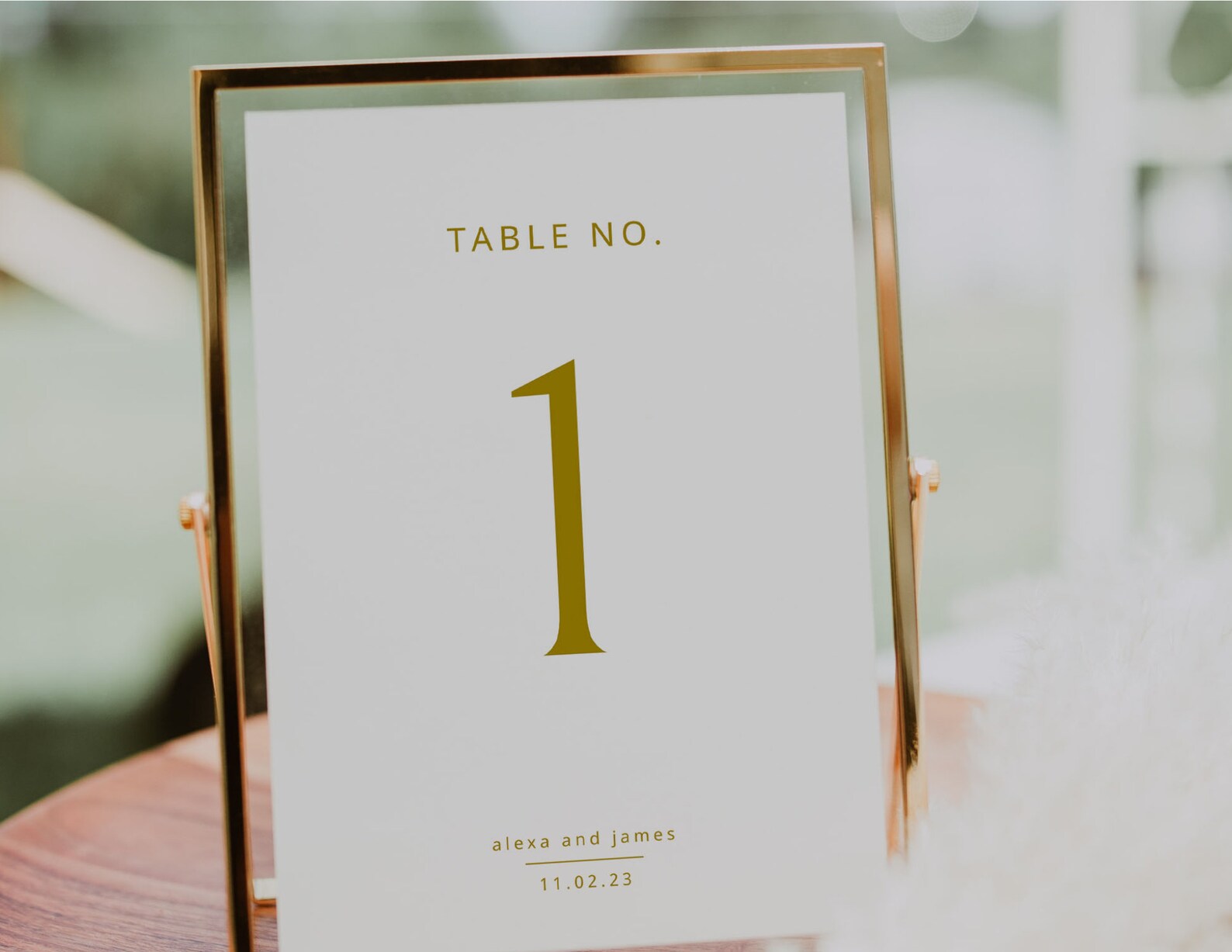 Gold Table Numbers Template Gold Wedding Sign Wedding Table Numbers ...