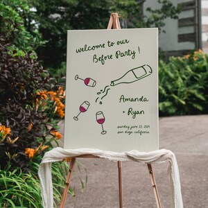 Whimsical the Night Before Welcome Sign Template | Colorful Illustrated ...