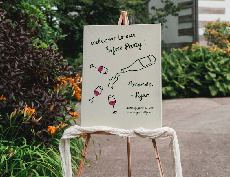 Whimsical the Night Before Welcome Sign Template Colorful Illustrated ...