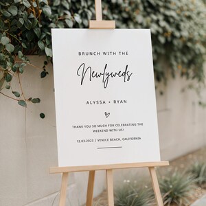 Wedding Brunch Sign Template: Minimalist Farewell Design (instant ...