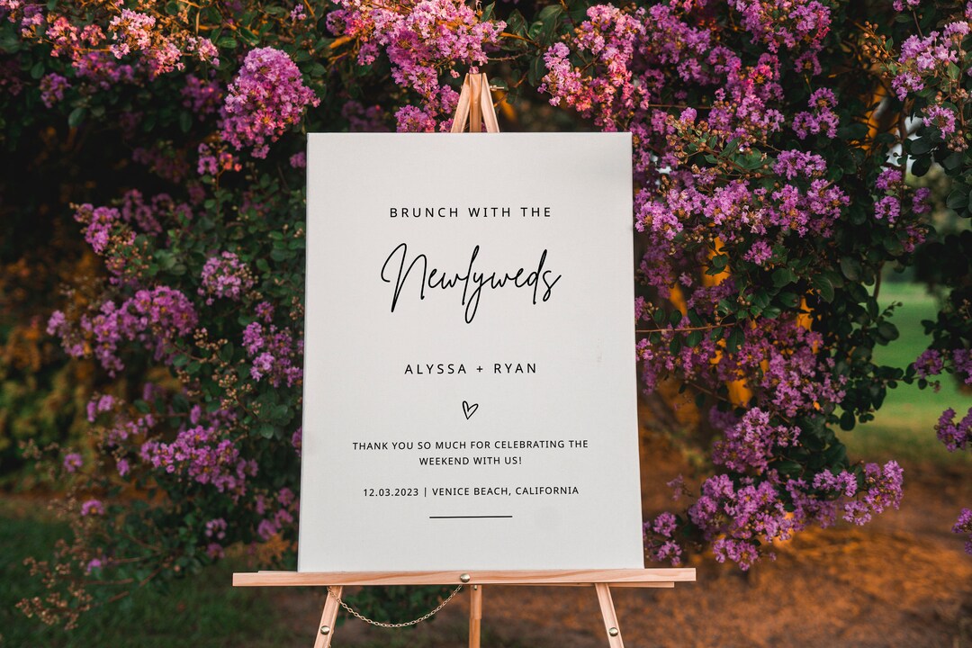Wedding Brunch Sign Template: Minimalist Farewell Design (instant ...