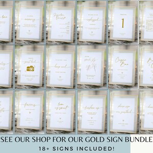 Gold Table Numbers Template | Gold Wedding Sign | Wedding Table Numbers ...