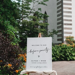 The Night Before Welcome Sign Template | Modern Wedding Welcome Party ...