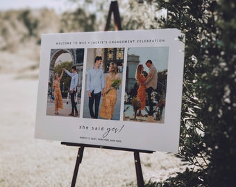 She Said Yes Engagement Welcome Sign Digital Welcome Sign Template DIY ...