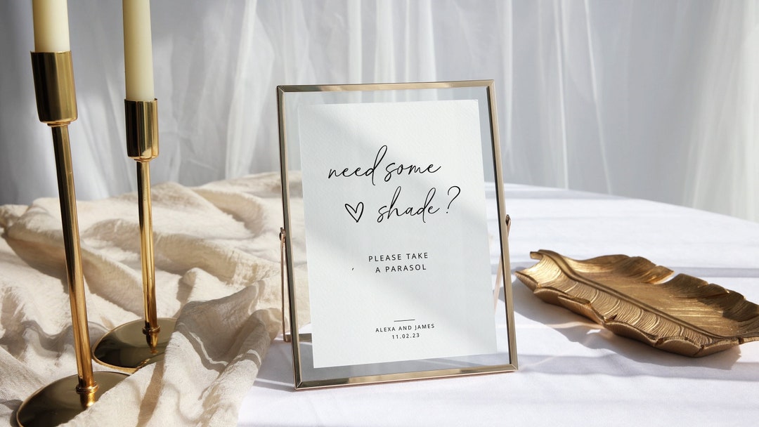 Wedding Parasol Sign Template: Minimalist Printable (instant Download ...