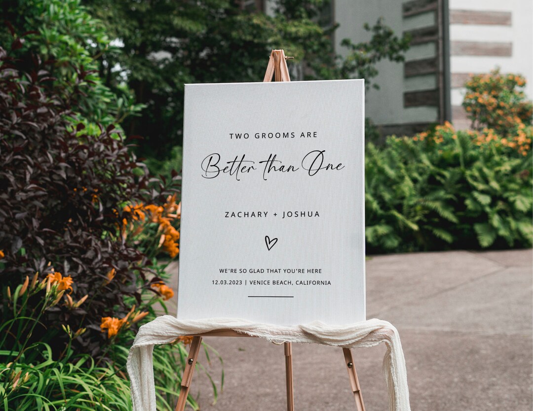 Two Grooms Wedding Sign Template: LGBTQ Celebration (digital Download ...