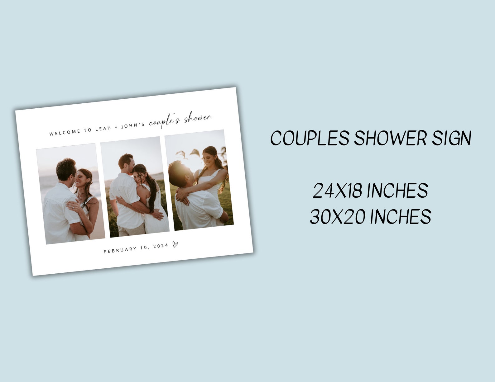 Couples Shower Welcome Sign Template Modern Couples Shower Sign Photo ...