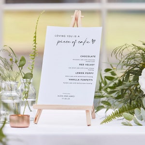 Cake Flavor Sign Template | Printable Cake Table Sign | Modern Dessert ...