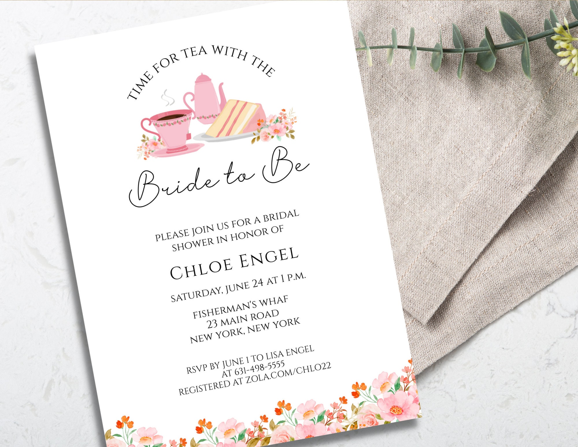 Tea Party Bridal Shower Invitation Bundle: Games, Sign (instant ...