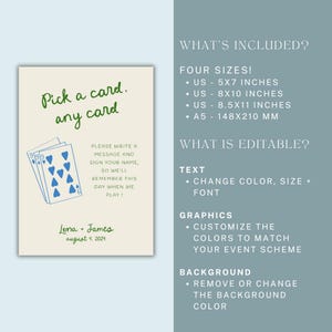 Pick a Card Wedding Guestbook Sign Template (digital Download) - Etsy