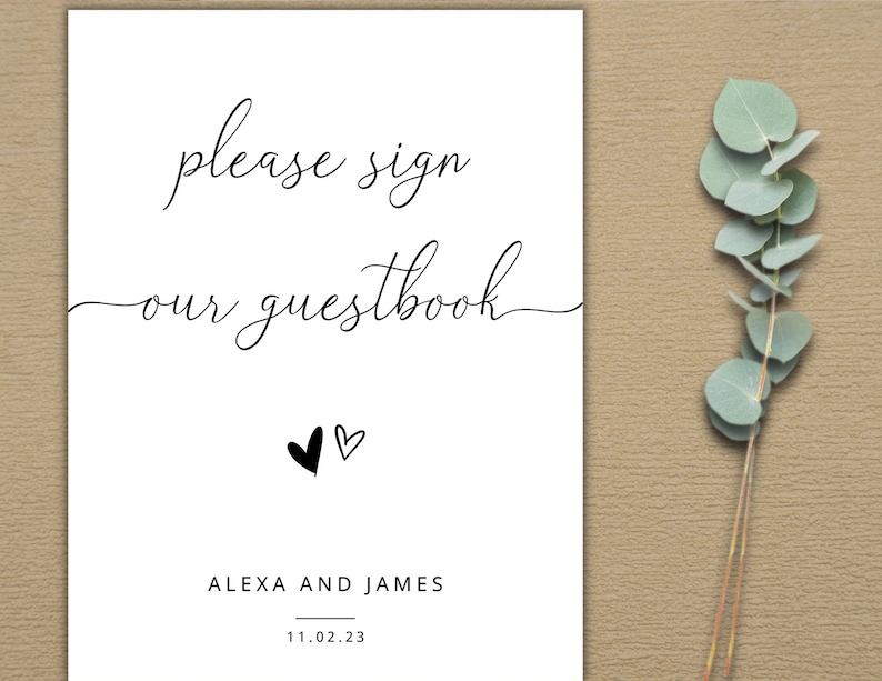 Please Sign Our Guestbook Sign Template Wedding Guestbook - Etsy