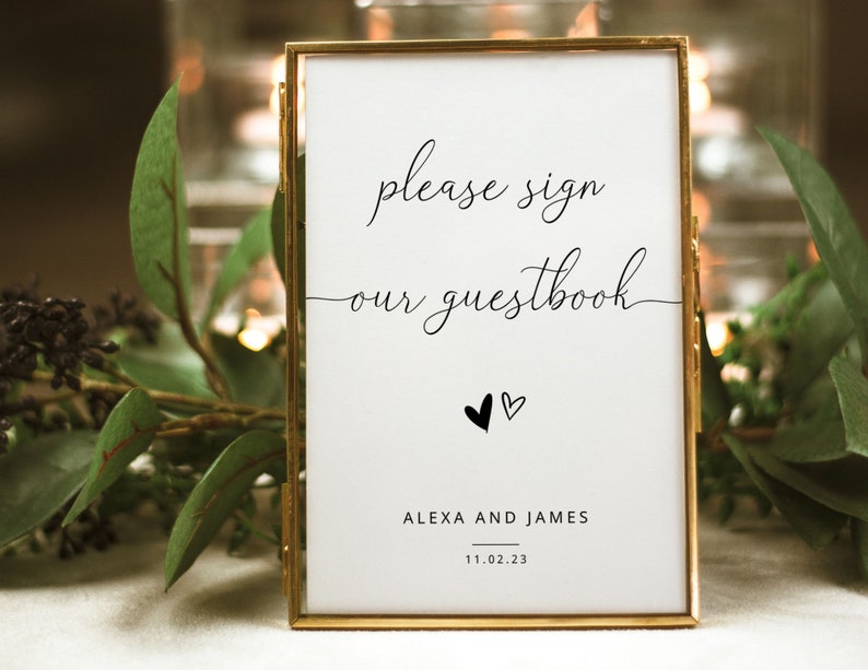Please Sign Our Guestbook Sign Template Wedding Guestbook - Etsy