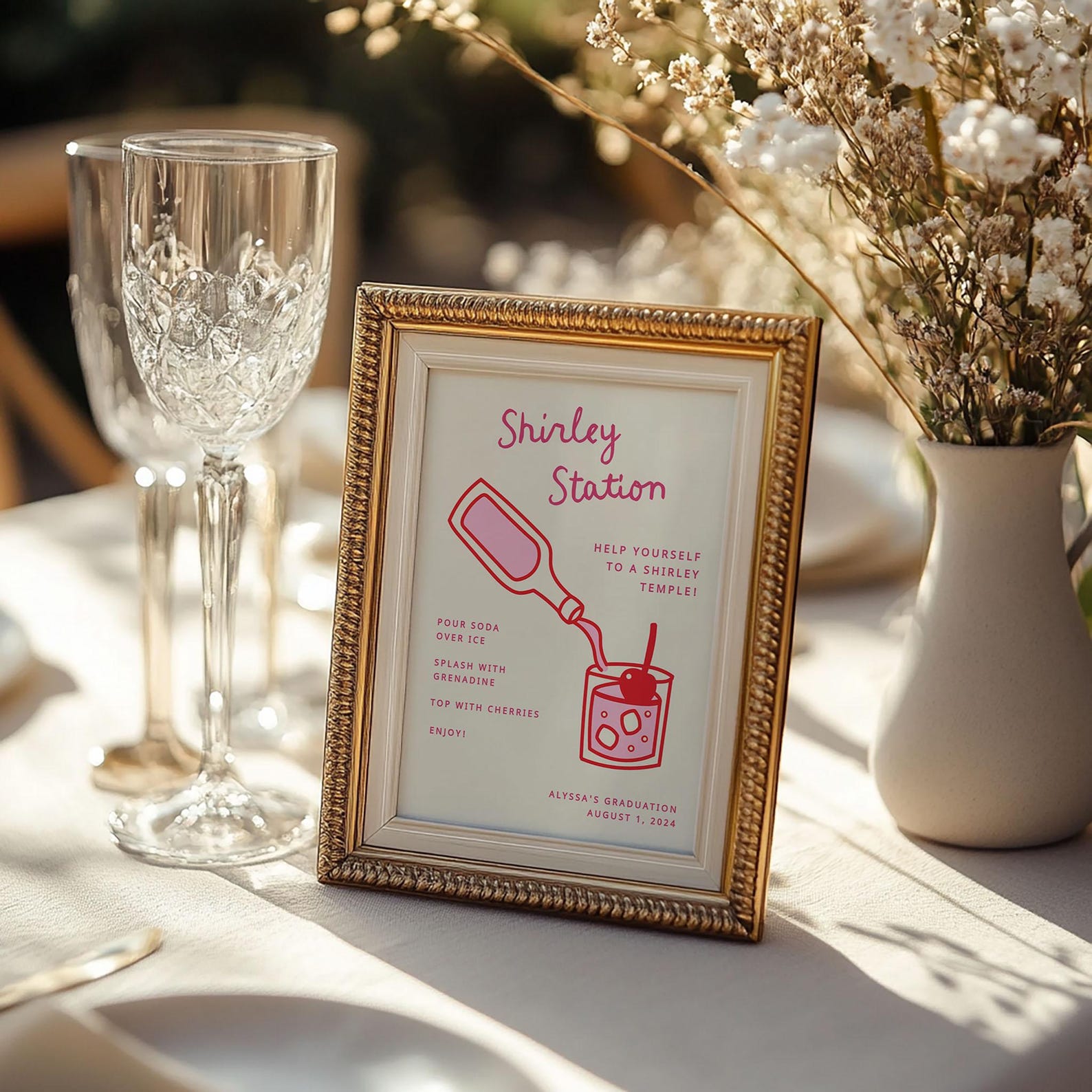 Customizable Shirley Temple Bar Sign: Graduation Party Mocktail Station ...