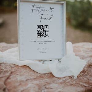 Future Fund Qr Code Sign | Modern Venmo Wedding Sign | Editable ...