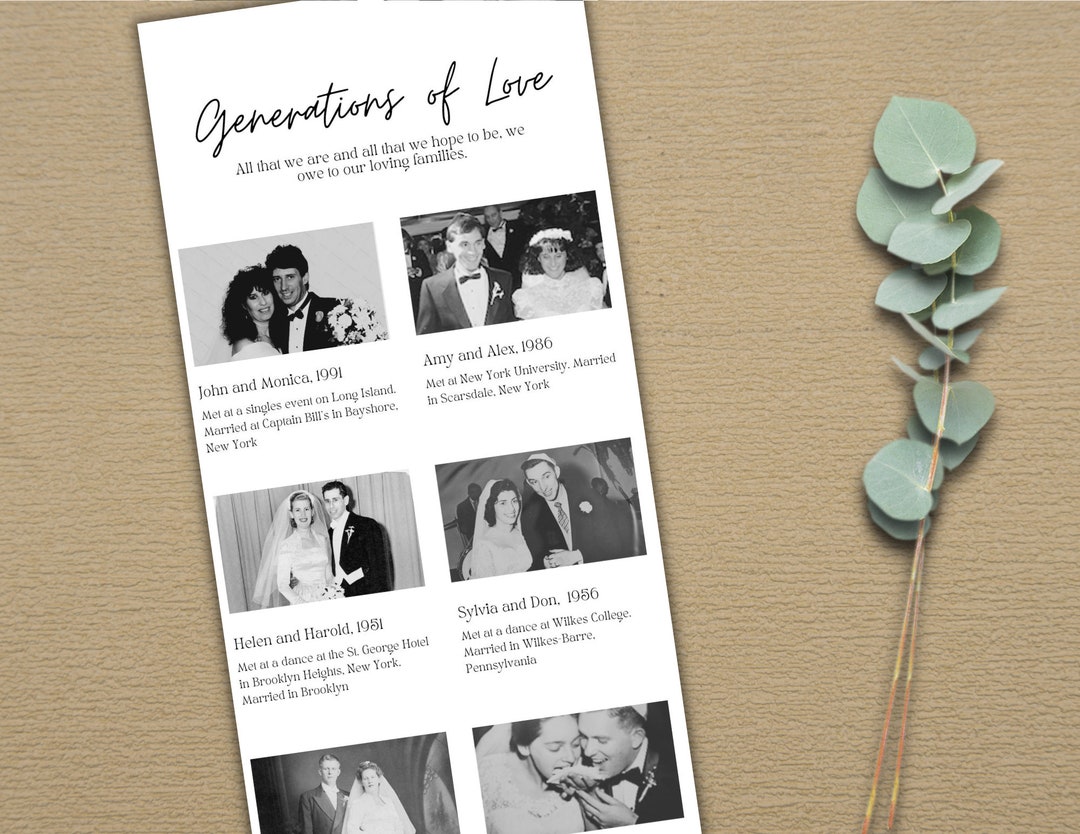 Generations of Love Program Template Loving Families - Etsy