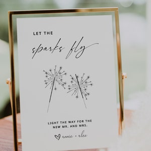Sparklers Sign Template | Let the Sparks Fly Sign | Sparkler Send off ...