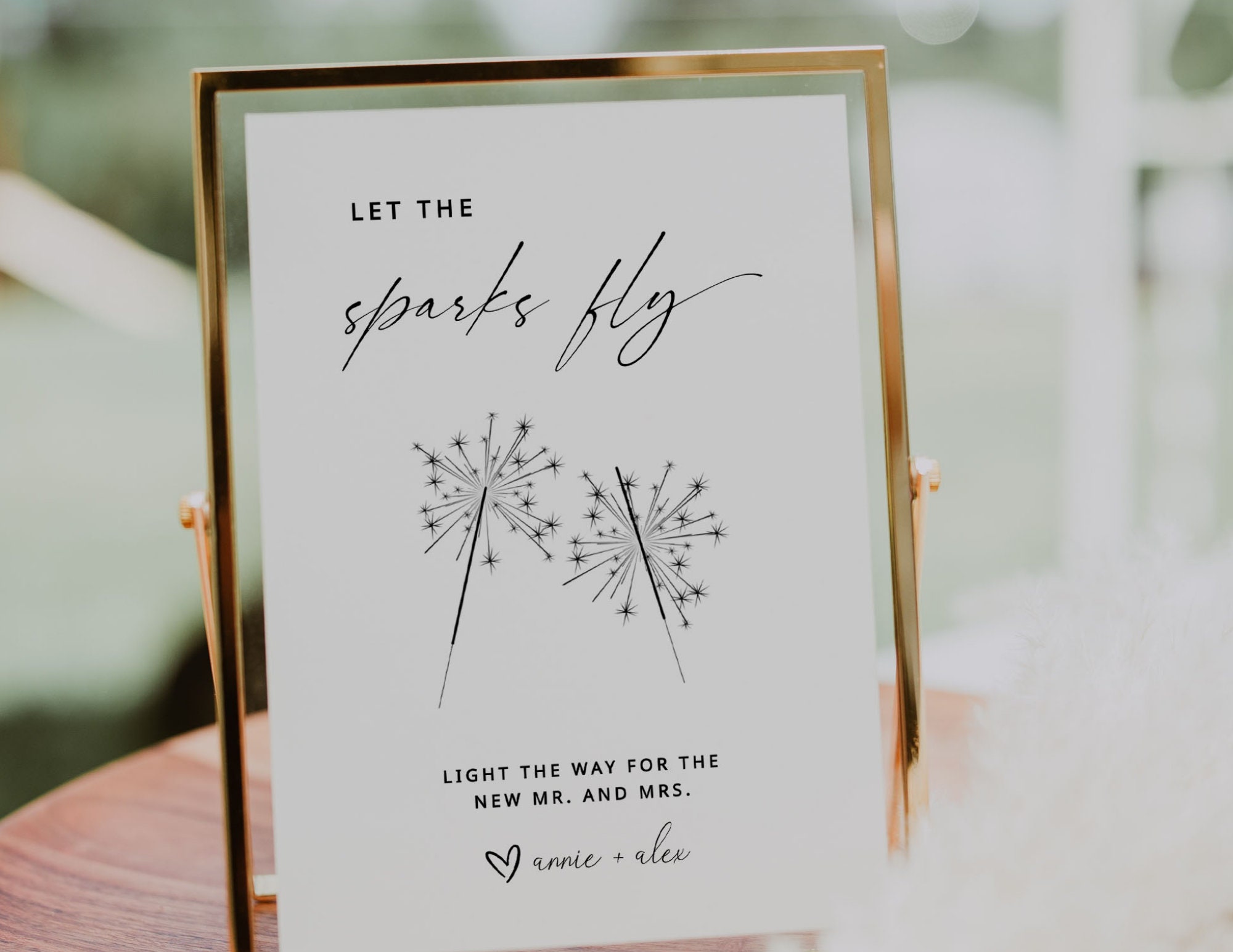 Sparklers Sign Template | Let the Sparks Fly Sign | Sparkler Send off ...