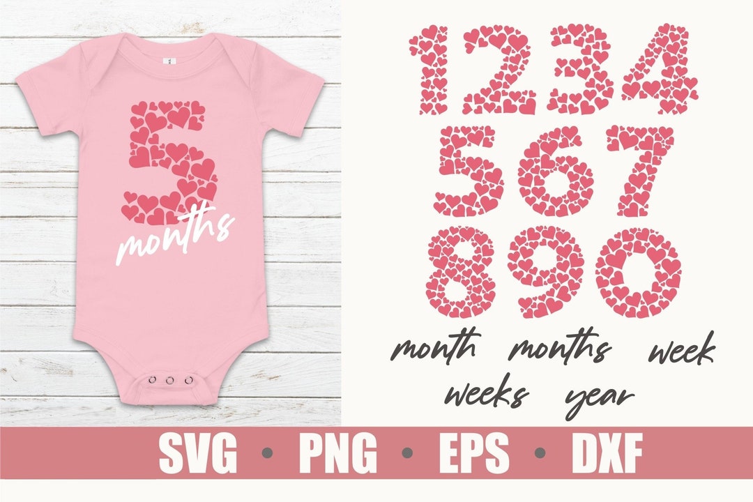 Baby Milestone SVG Bundle, Cricut, Silhouette, Easy to Use, Hearts ...