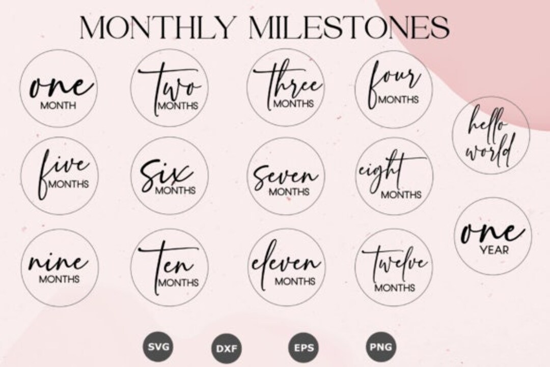 Baby Monthly Milestones SVG Bundle, Cricut, Silhouette, Easy to Use ...