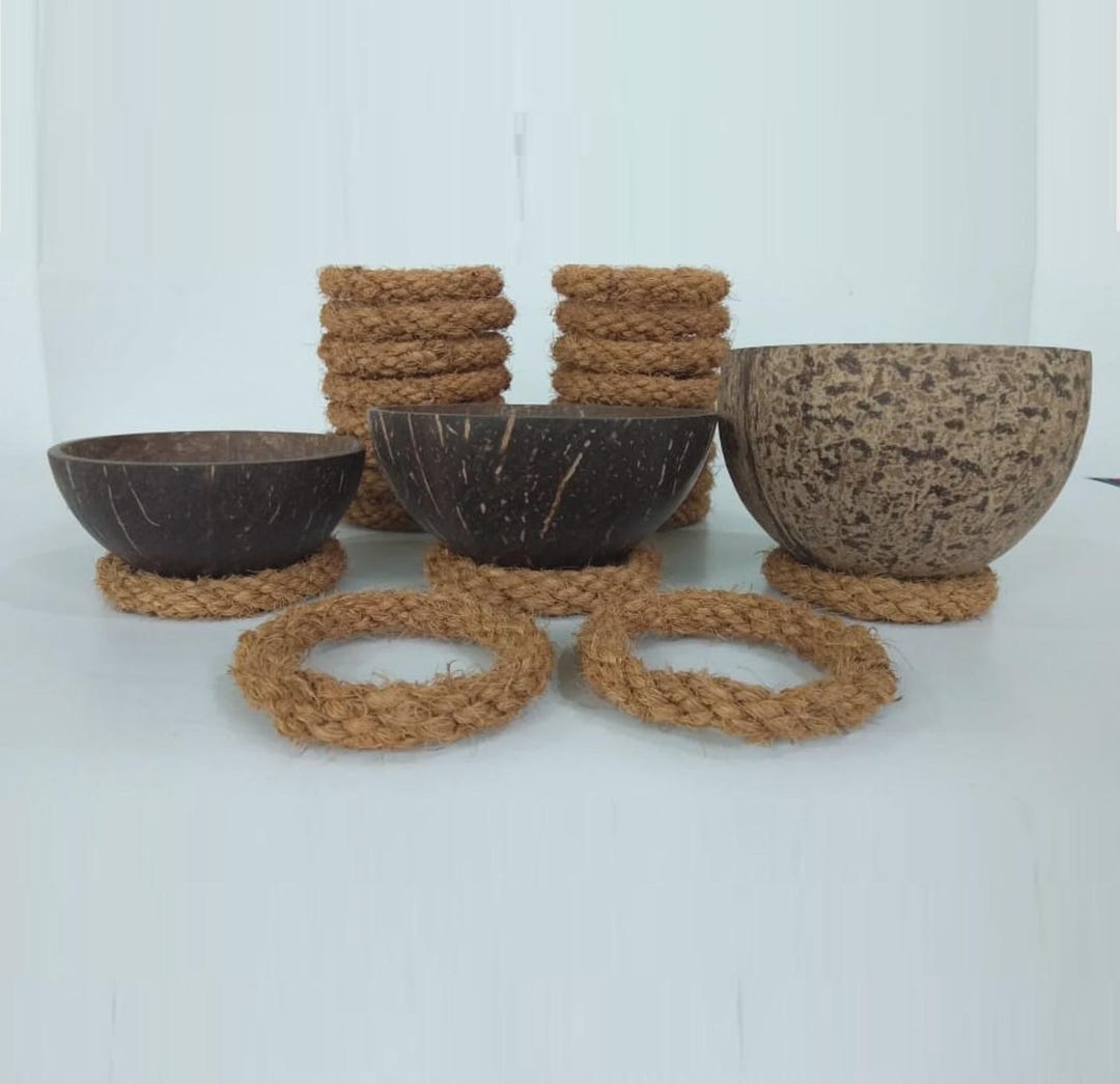 Coconut Fiber Rope Ring Stands,woven Ring Stands,coconut Bowl Holders ...