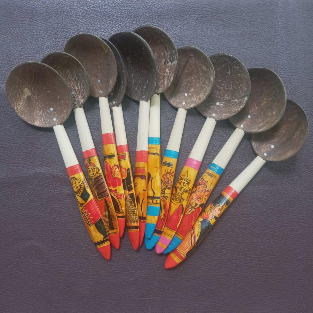Coconut Shell Spoon Set|handmade Sri Lankan Wooden Spoons|traditional ...