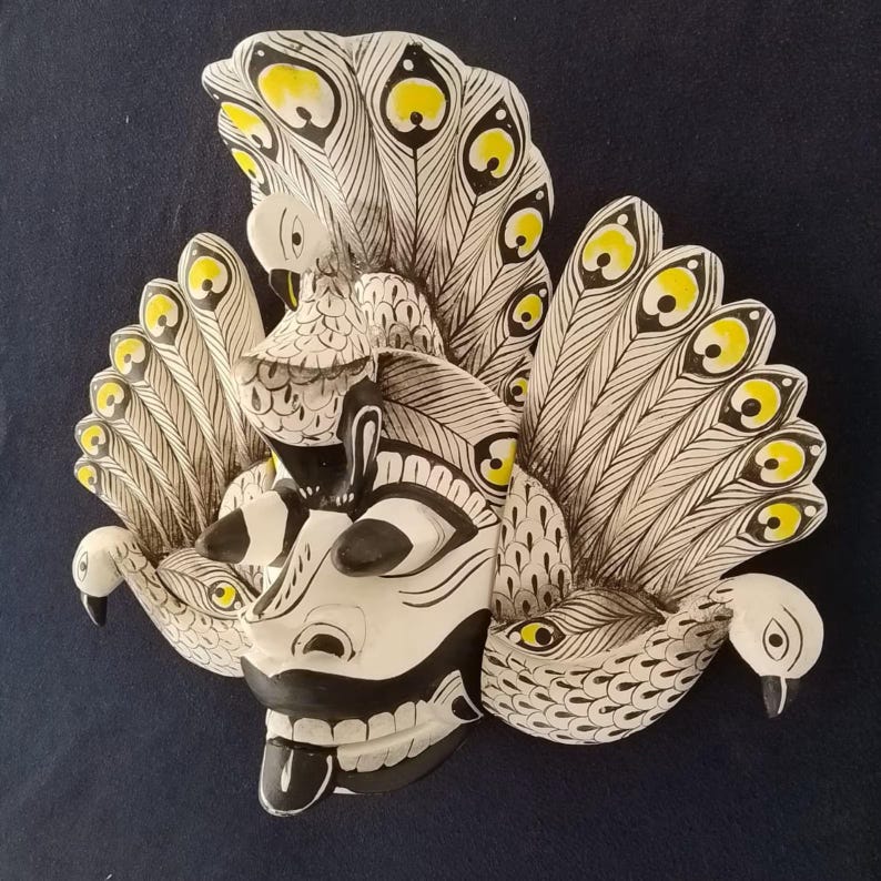 Peacock Demon Mask,sri Lankan Traditional Mask Mayura Raksha, Peacock ...