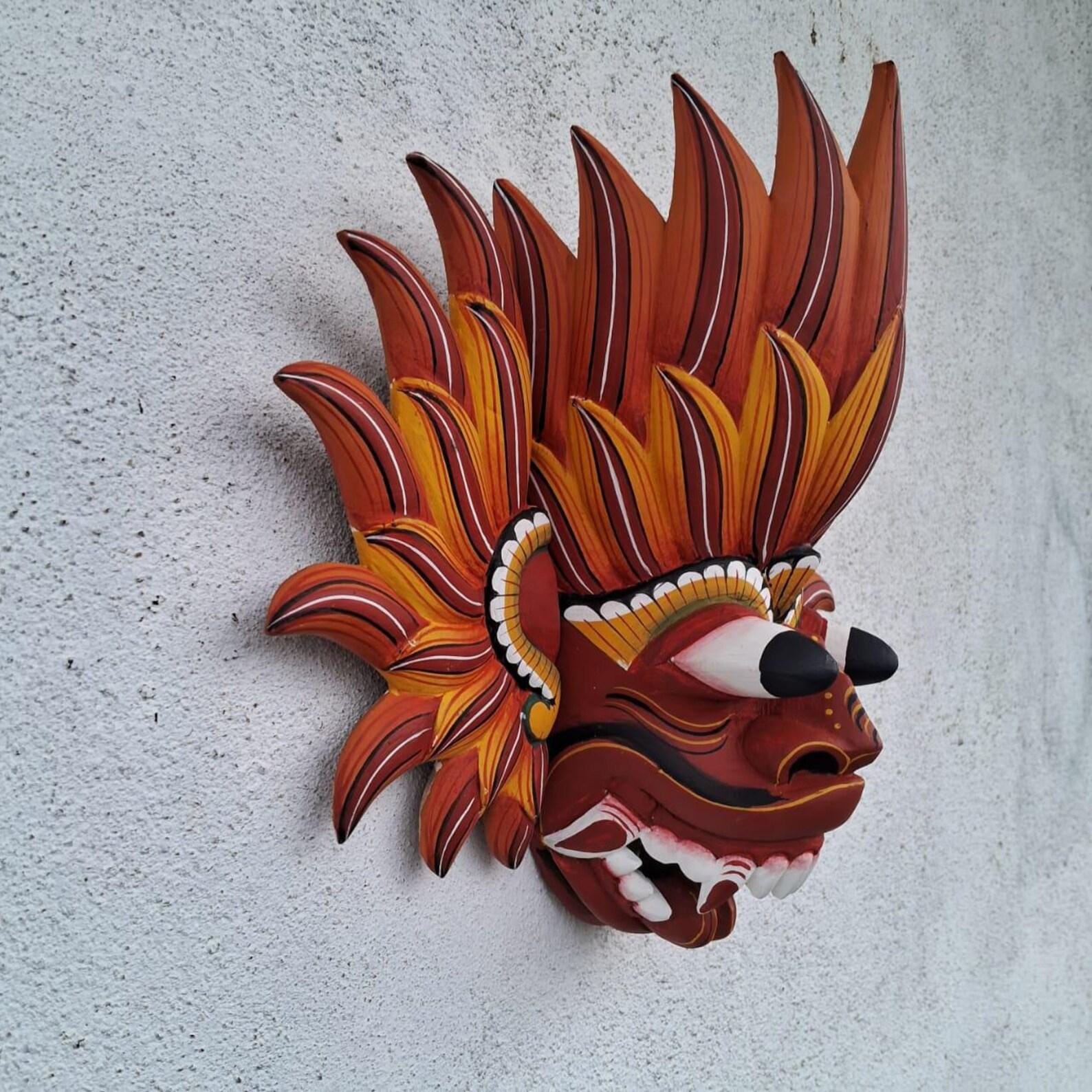 Gini Raksha Mask, Fire Demon Mask, Traditional Sri Lankan Mask, Devil ...