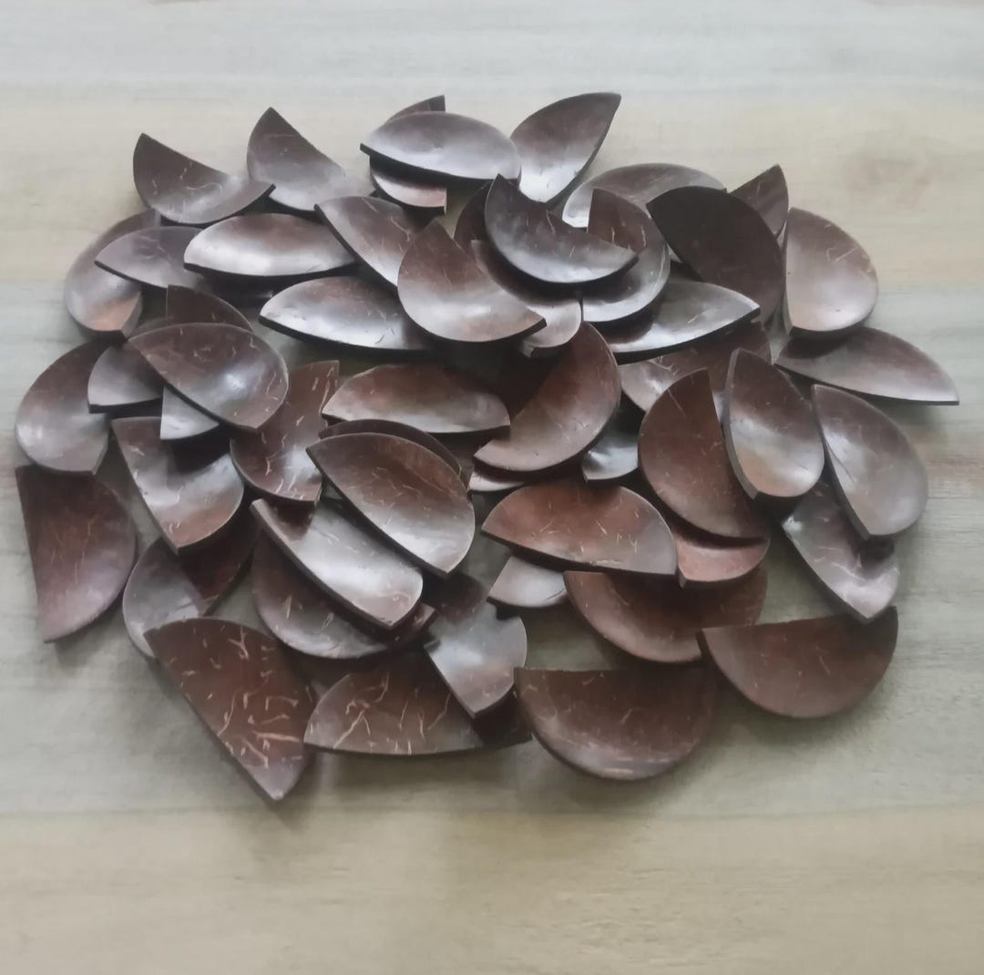 20 Pcs Half Circle Coconut Shell Discs |DIY Craft Supplies |rustic ...