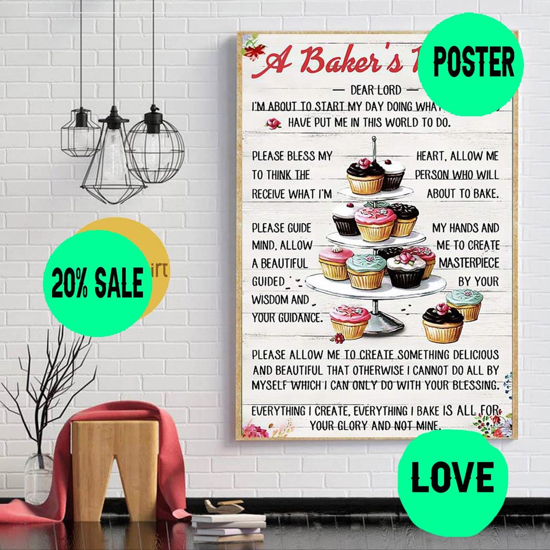 Baking a Bakers Prayer Poster Wall - Etsy