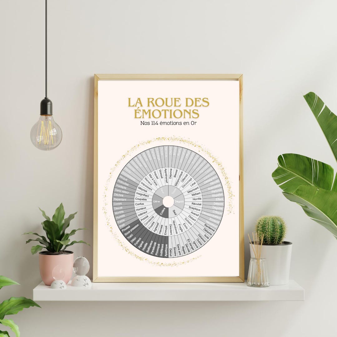 Wheel of Emotions | Printable Mental Health Poster in French | Well ...