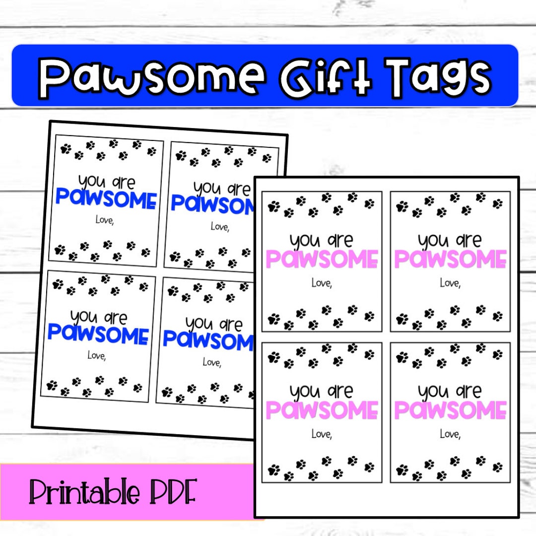 Pawsome Gift Tags- Any Occasion - Etsy