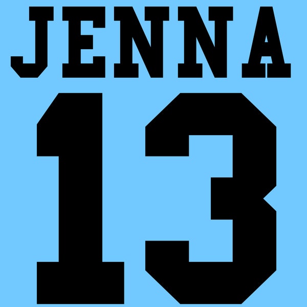 Personalized Name Number for T Shirt or Jersey Back Athletic Name - Etsy