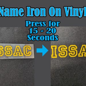 Personalized Name Vinyl Iron on Transfer Vinyl Custom Name Decal for T ...