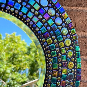 14" Mosaic Mirror | Black Opal Iridescent - Classic & Timeless - Etsy
