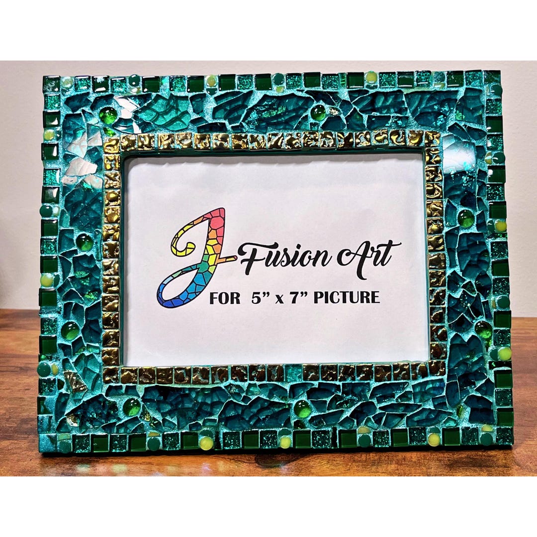 Green Tempered Glass Photo Frame 5x7 for Exquisite Displays, Unique ...
