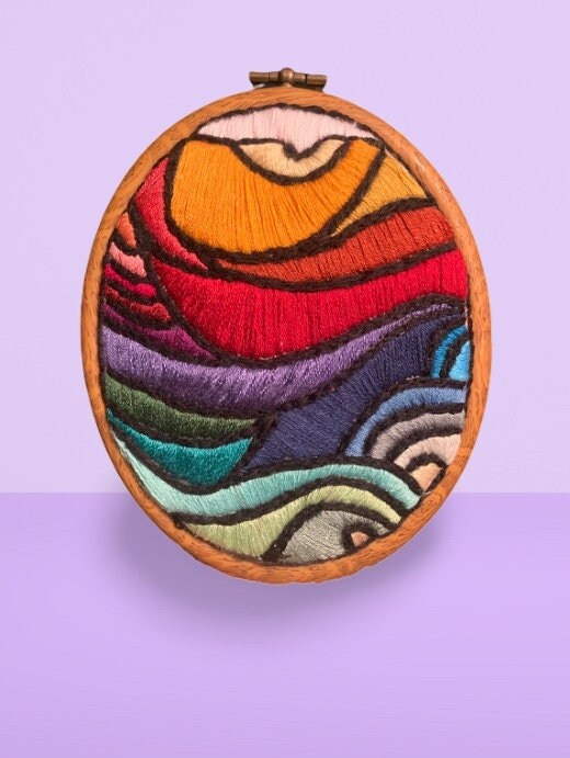 Handmade Rainbowstained Glass Embroidery - Etsy