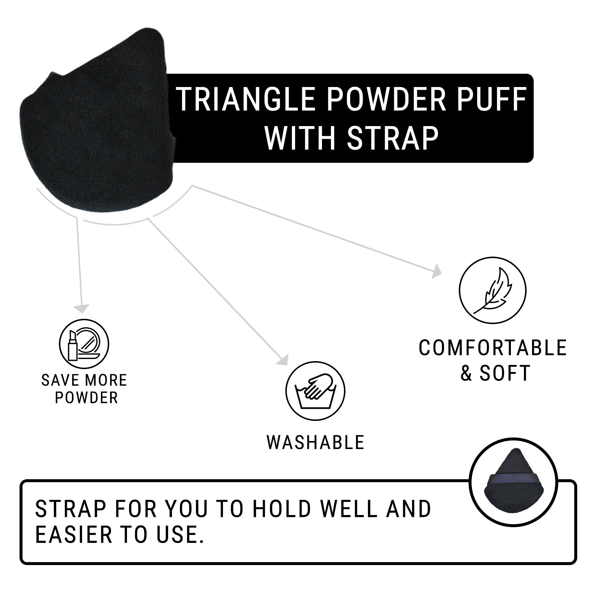 Powder Puff Wedge Makeup Triangle Cotton Puffs - Etsy