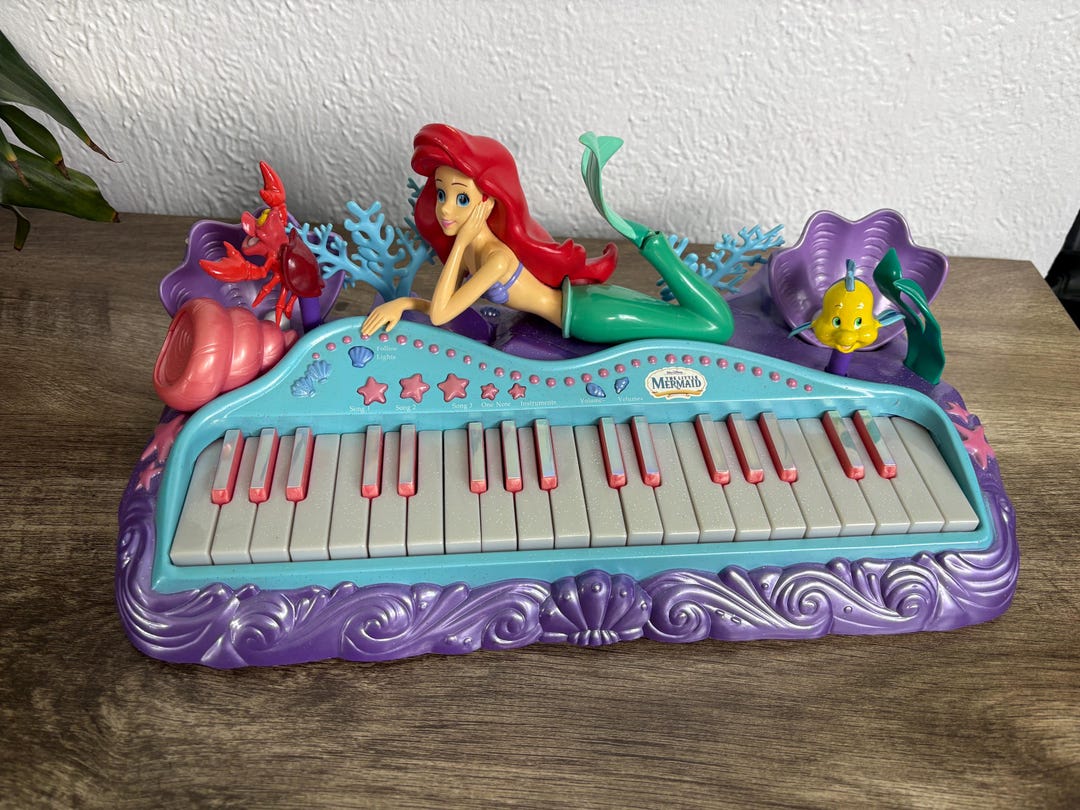 Vintage Disney Little Mermaid Keyboard Toy W/ Lights & Music • Working ...
