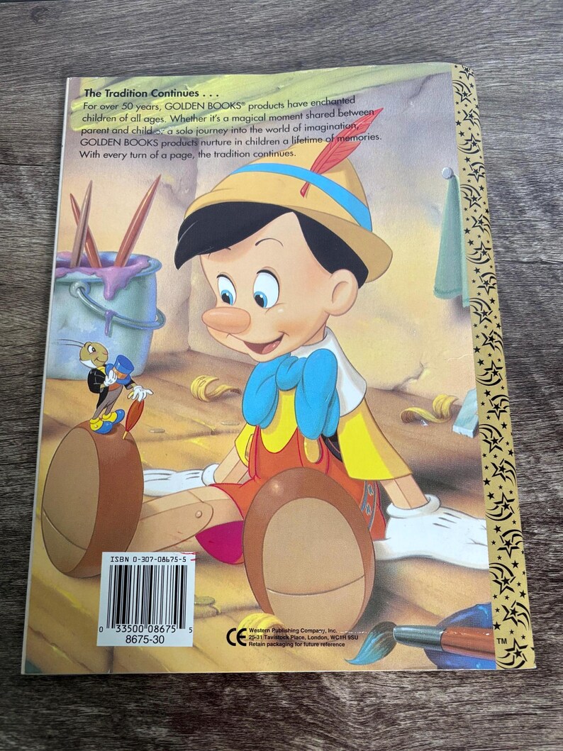Vintage Disney Pinocchio Coloring Book – Golden Books 1980s/1990s ...
