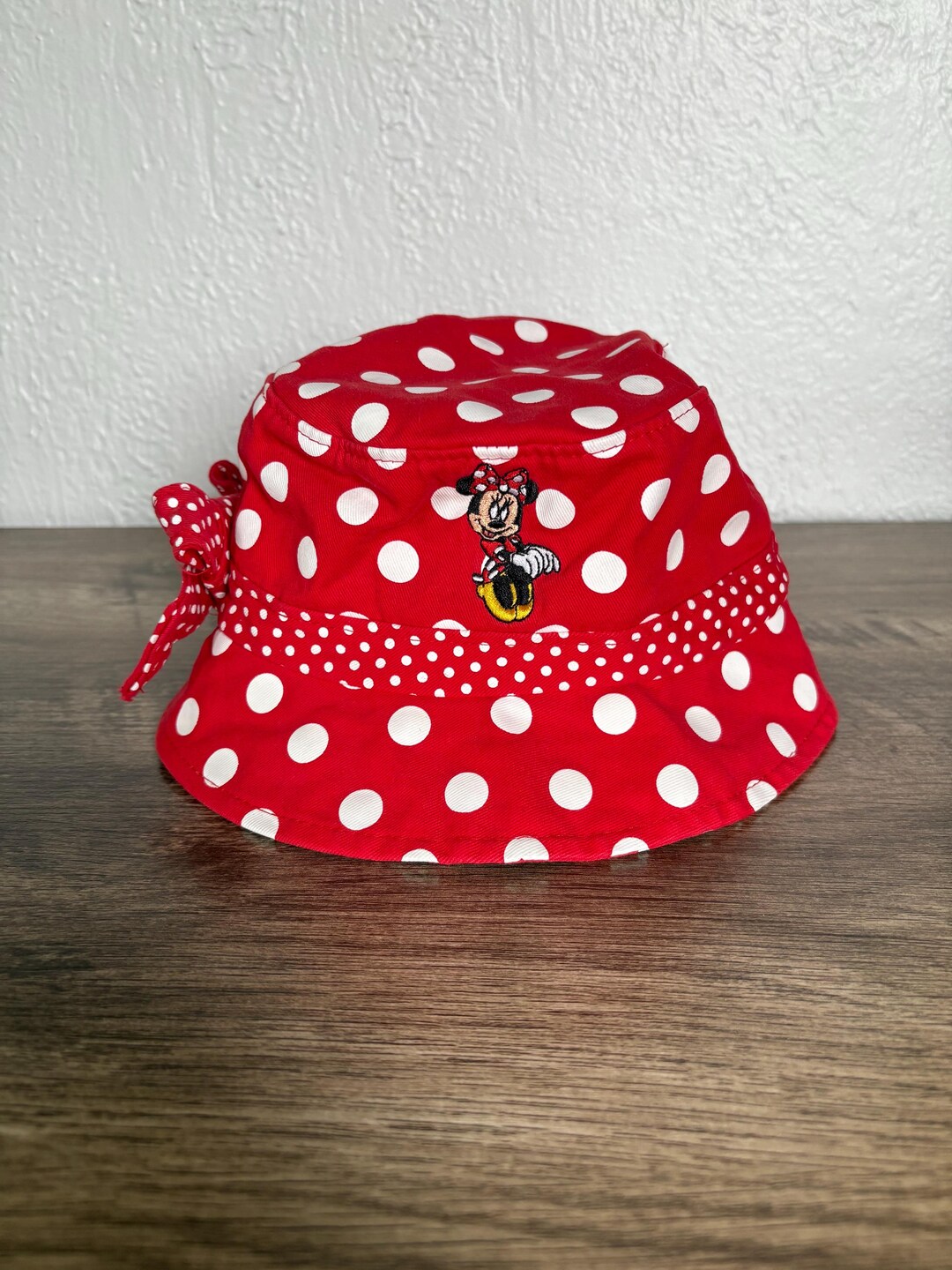 Vintage Minnie Mouse Red Polka Dot Bucket Hat – Toddler Girl Disney Sun ...