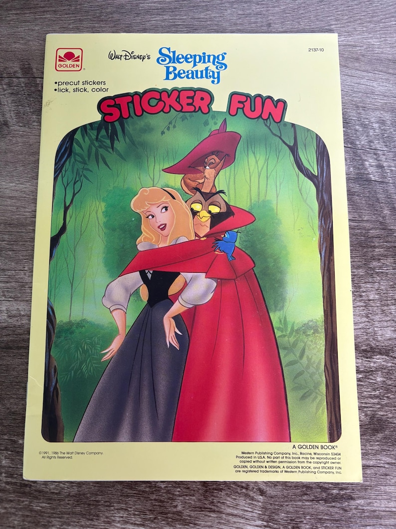 Vintage 1991 Disney Sleeping Beauty Sticker Fun Book – Golden Books - Etsy