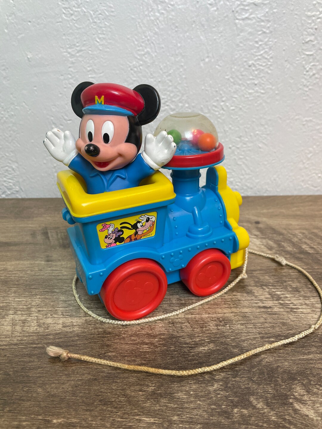 80s Mickey Mouse Popping Train Toy - Etsy