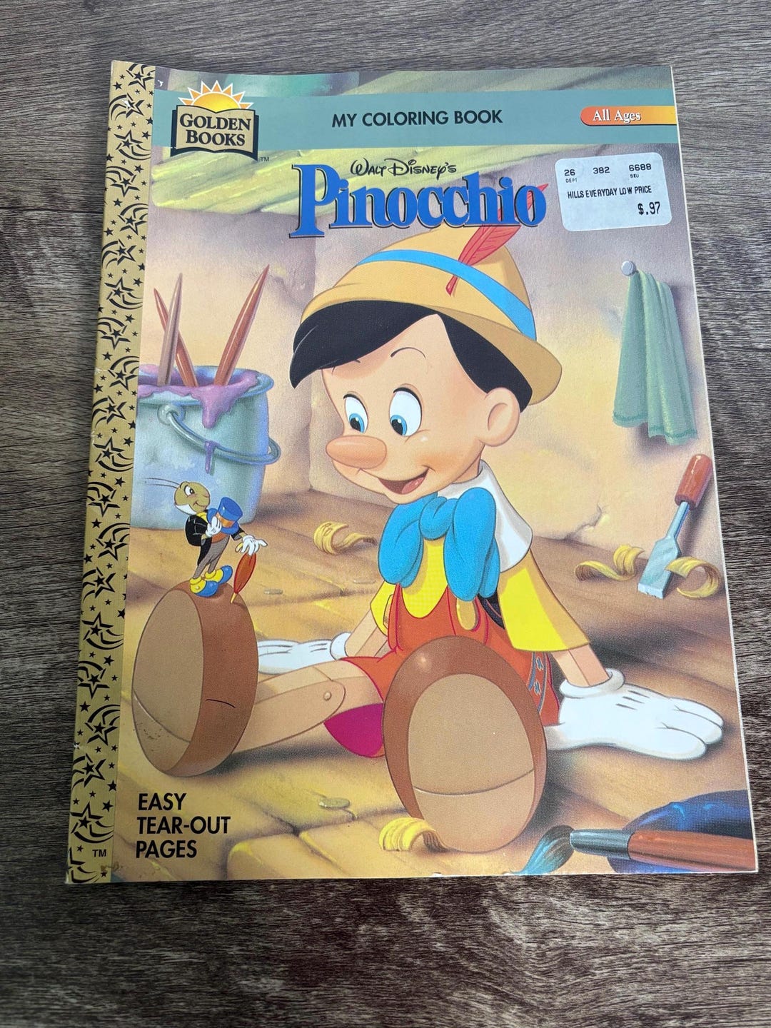 Vintage Disney Pinocchio Coloring Book – Golden Books, Unused (1980s ...