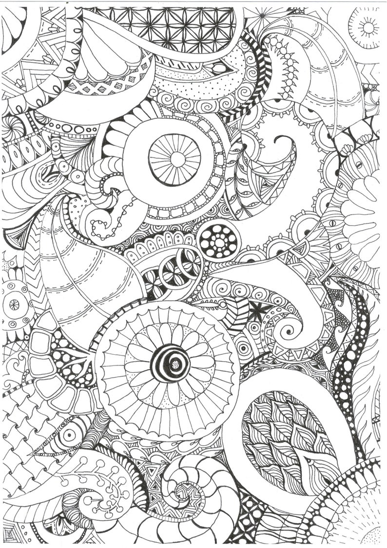 MINDFUL COLOURING PAGES 10 Printable Floral Zentangle - Etsy Australia