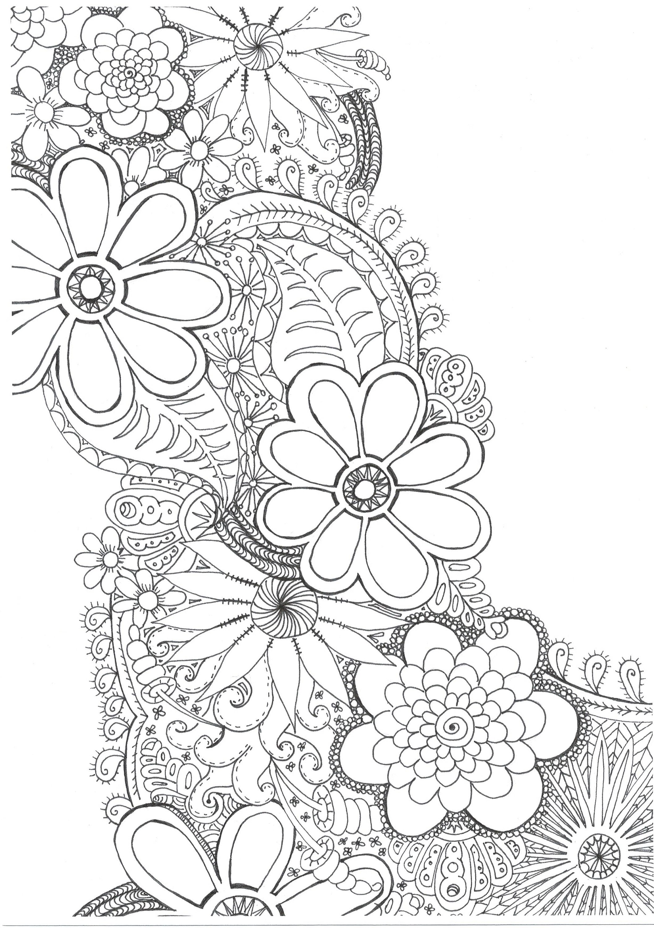 MINDFUL COLOURING PAGES 10 Printable Floral Zentangle - Etsy